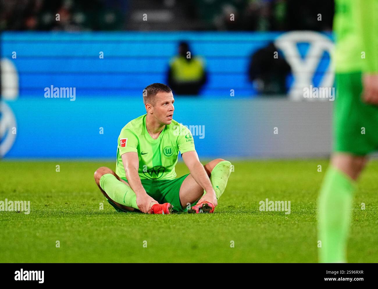 January 24 2025: Denis Vavro (VfL Wolfsburg) gestures during a 1 ...
