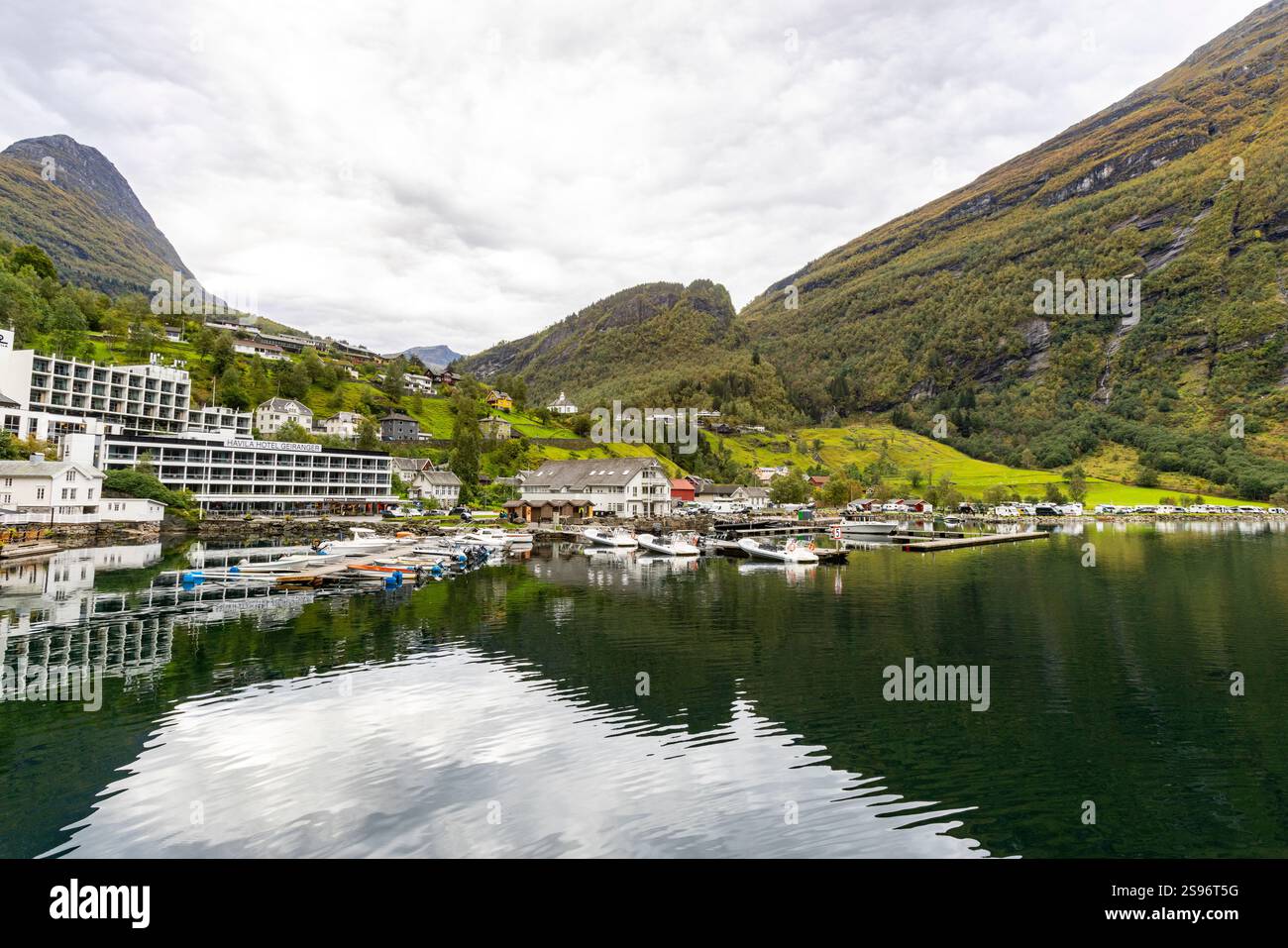 Geiranger village and fjord, Unesco world heritage site in Western ...