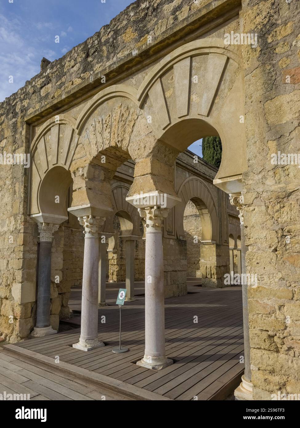 Islamic horse shoe arches of the royal palace of Azahara in Cordoba ...