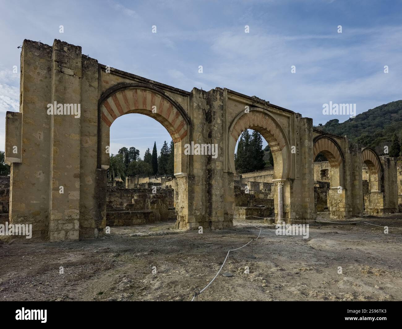 Islamic horse shoe arches of the royal palace of Azahara in Cordoba ...