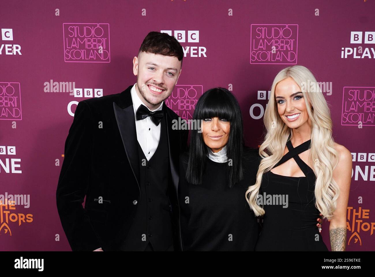 Host Claudia Winkleman (centre) with project manager Jake Brown and ...