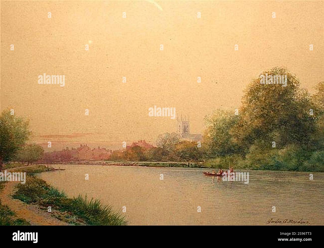 Gordon Arthur Meadows - The Thames at Molesey, signed, watercolour, 10 ...