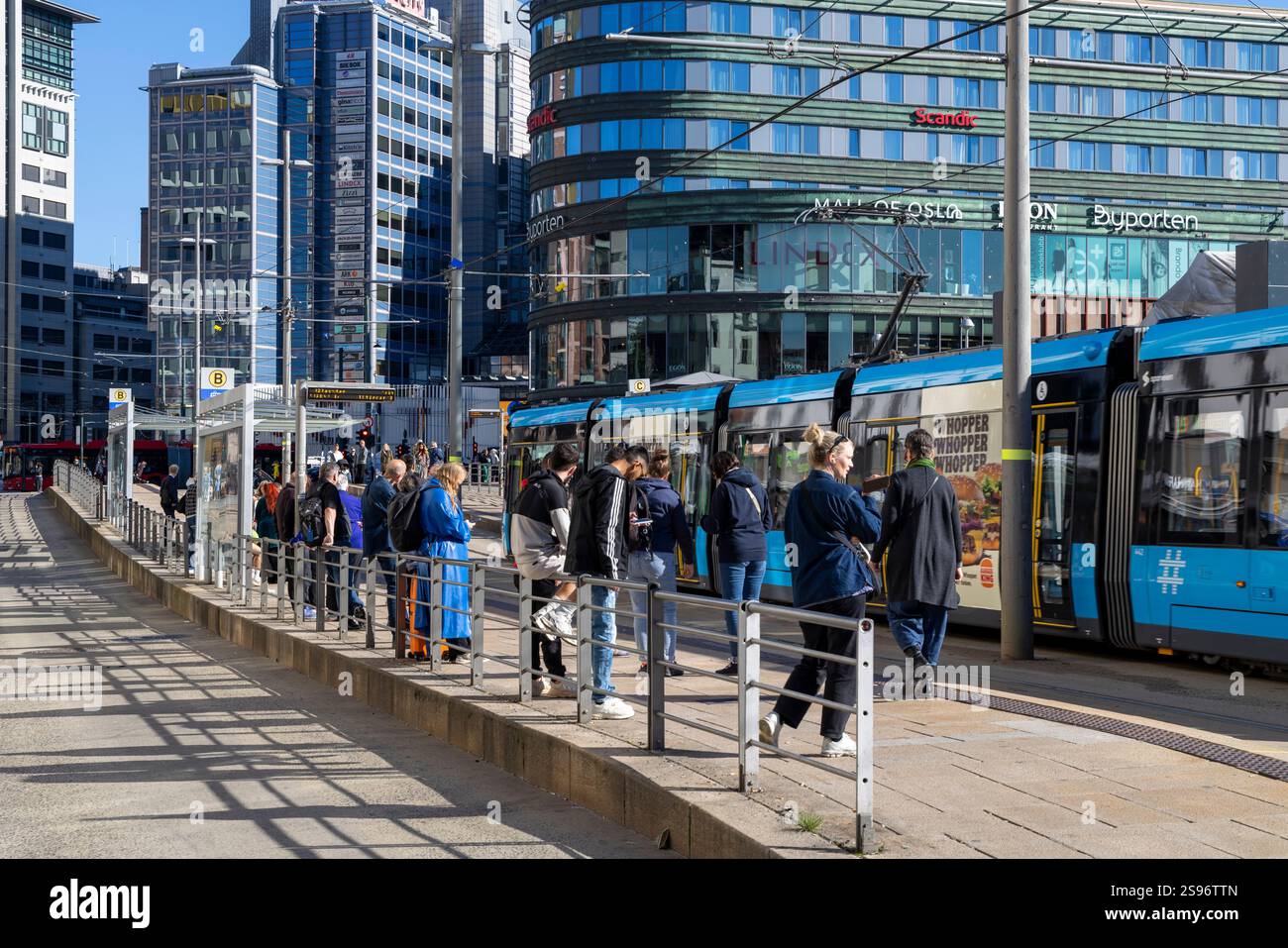 Oslo city centre, public transport train interchange network with ...