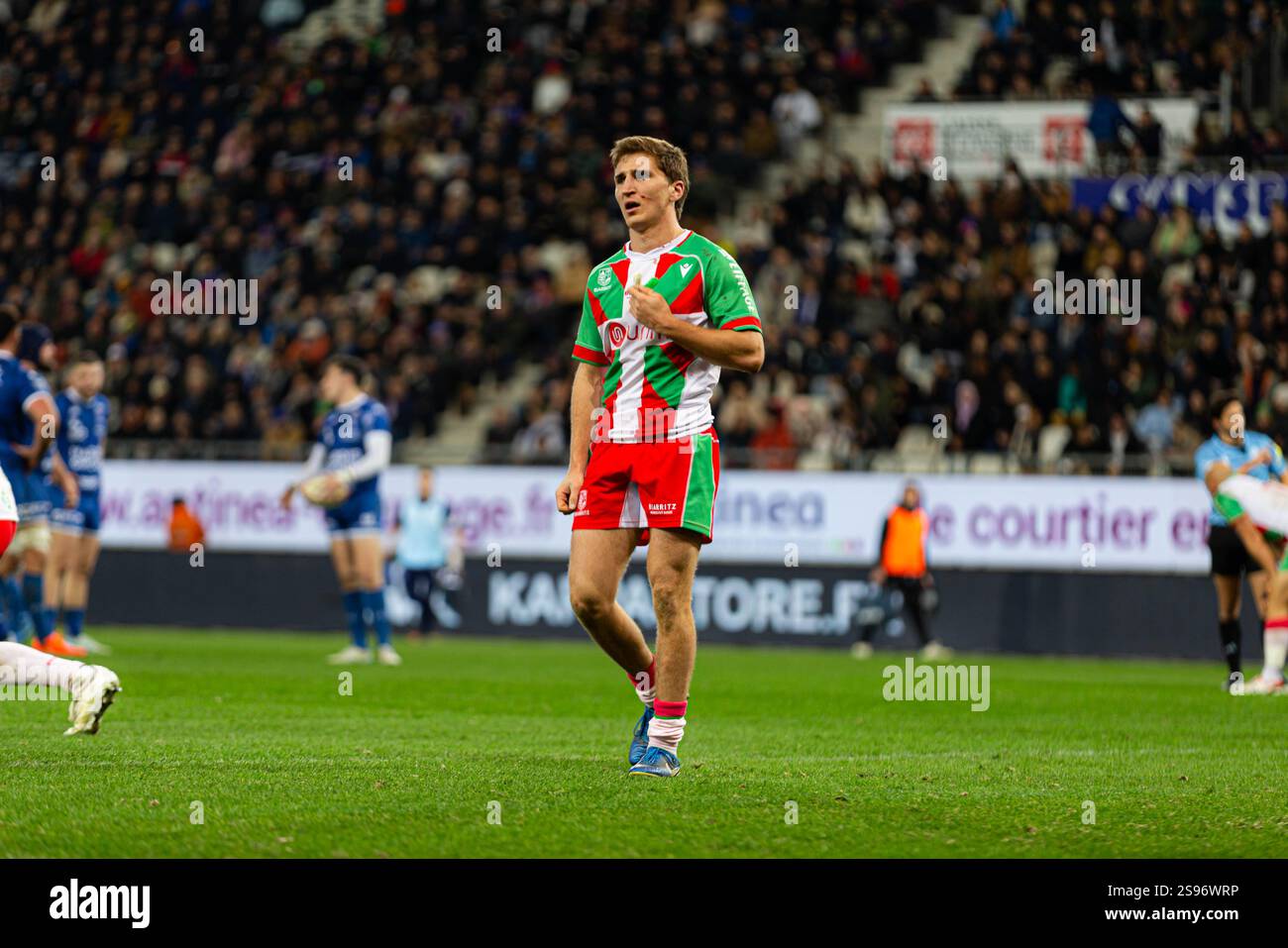 Thomas Dolhagaray (10 Biarritz) in action during 2nd Division French ...