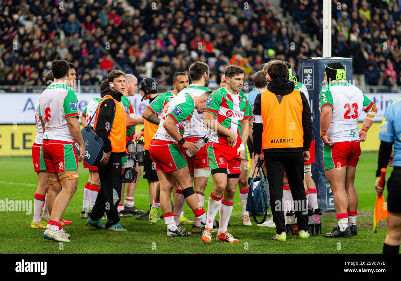 Biarritz Team in action during 2nd Division French Rugby Championship ...