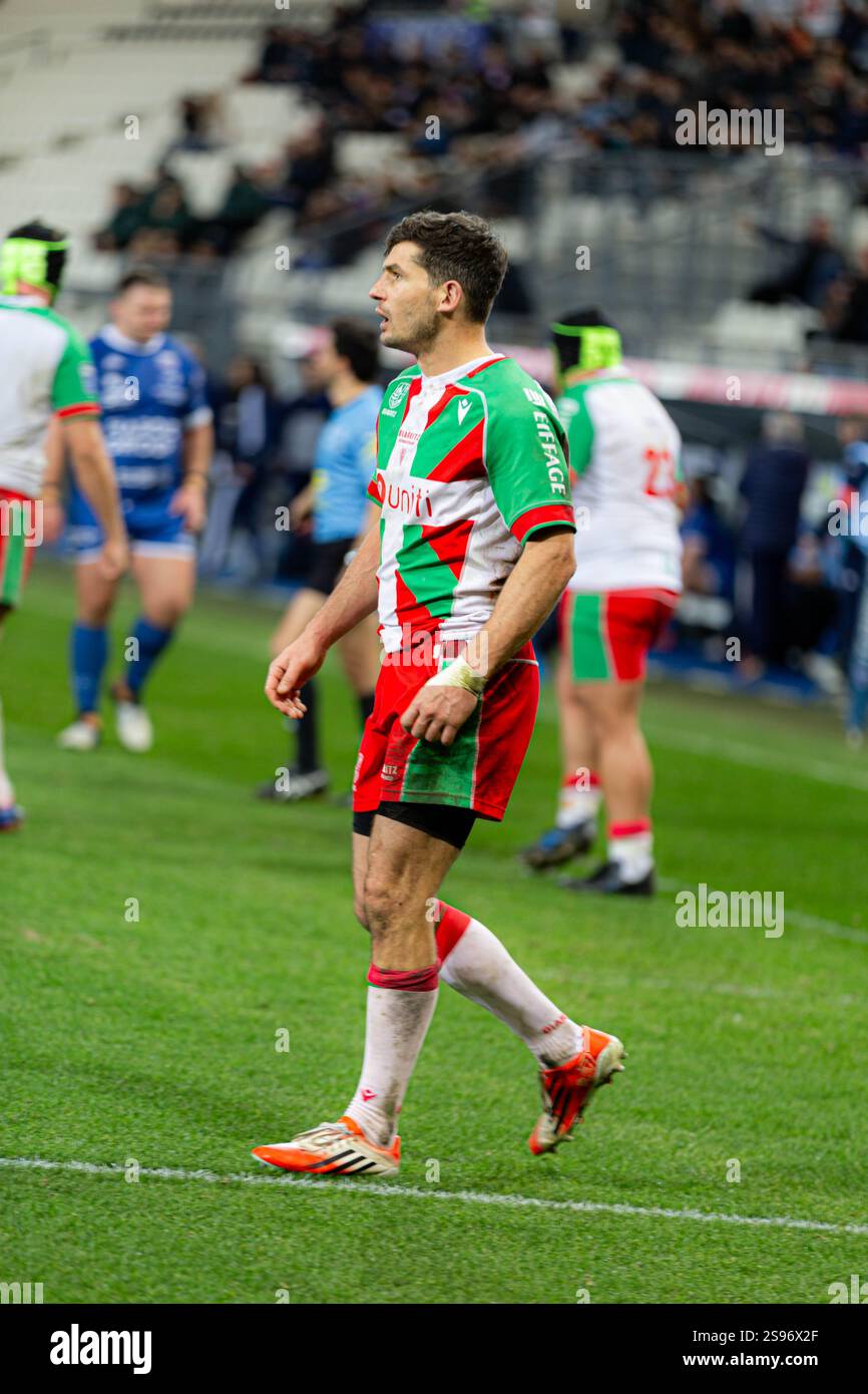 Zack Kibirrge (15 Biarritz) in action during 2nd Division French Rugby ...
