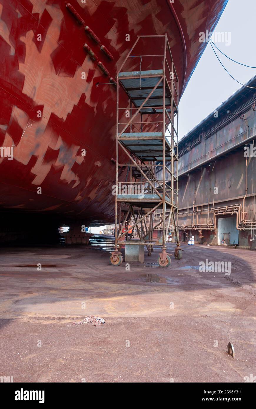 Shipyard Work on Ship Repair Stock Photo - Alamy