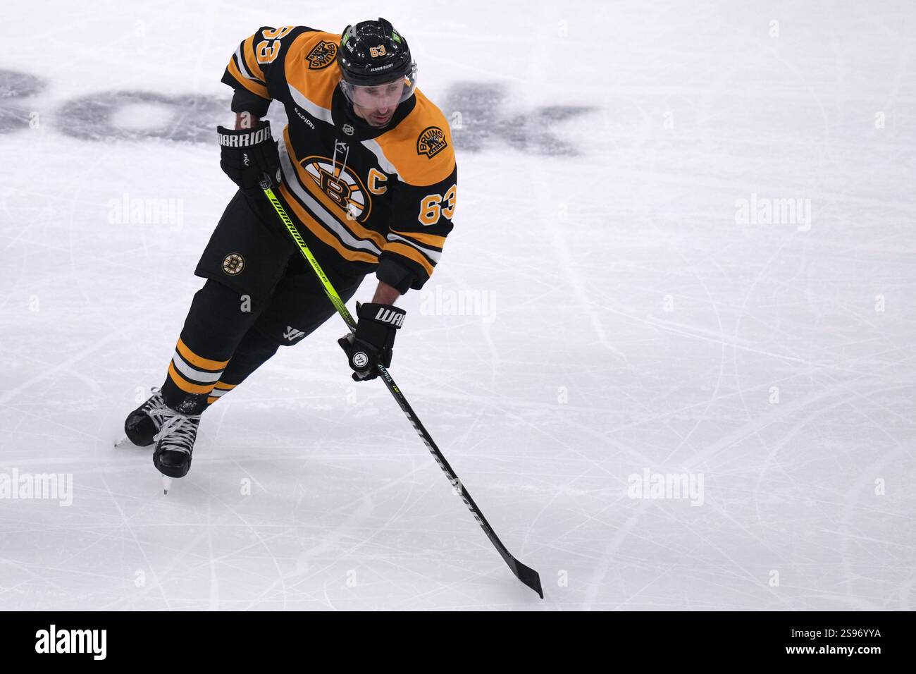 Boston Bruins left wing Brad Marchand (63) during an NHL hockey game ...