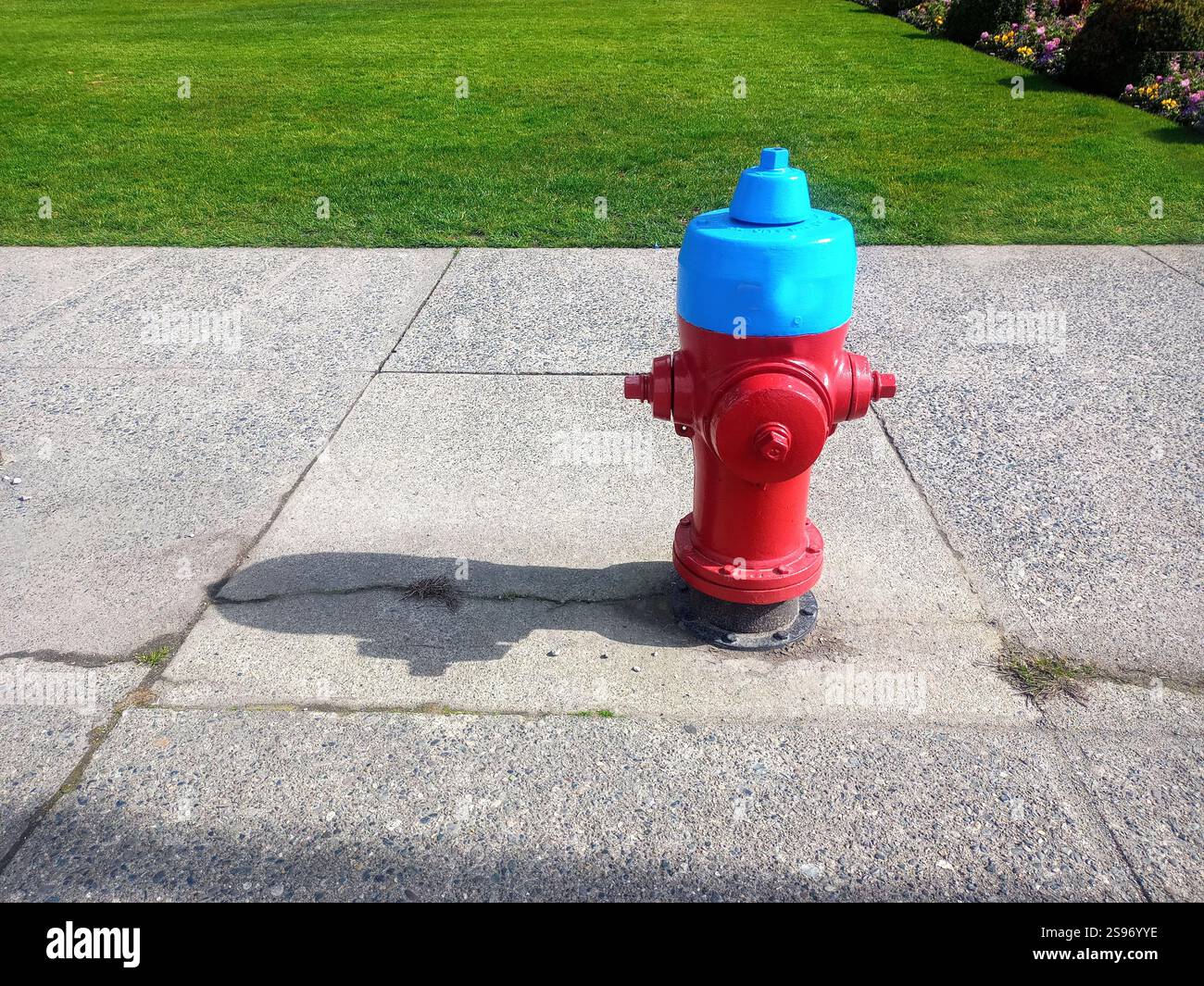 A red fire hydrant, faucet or fire hydrant, a water intake to provide a ...
