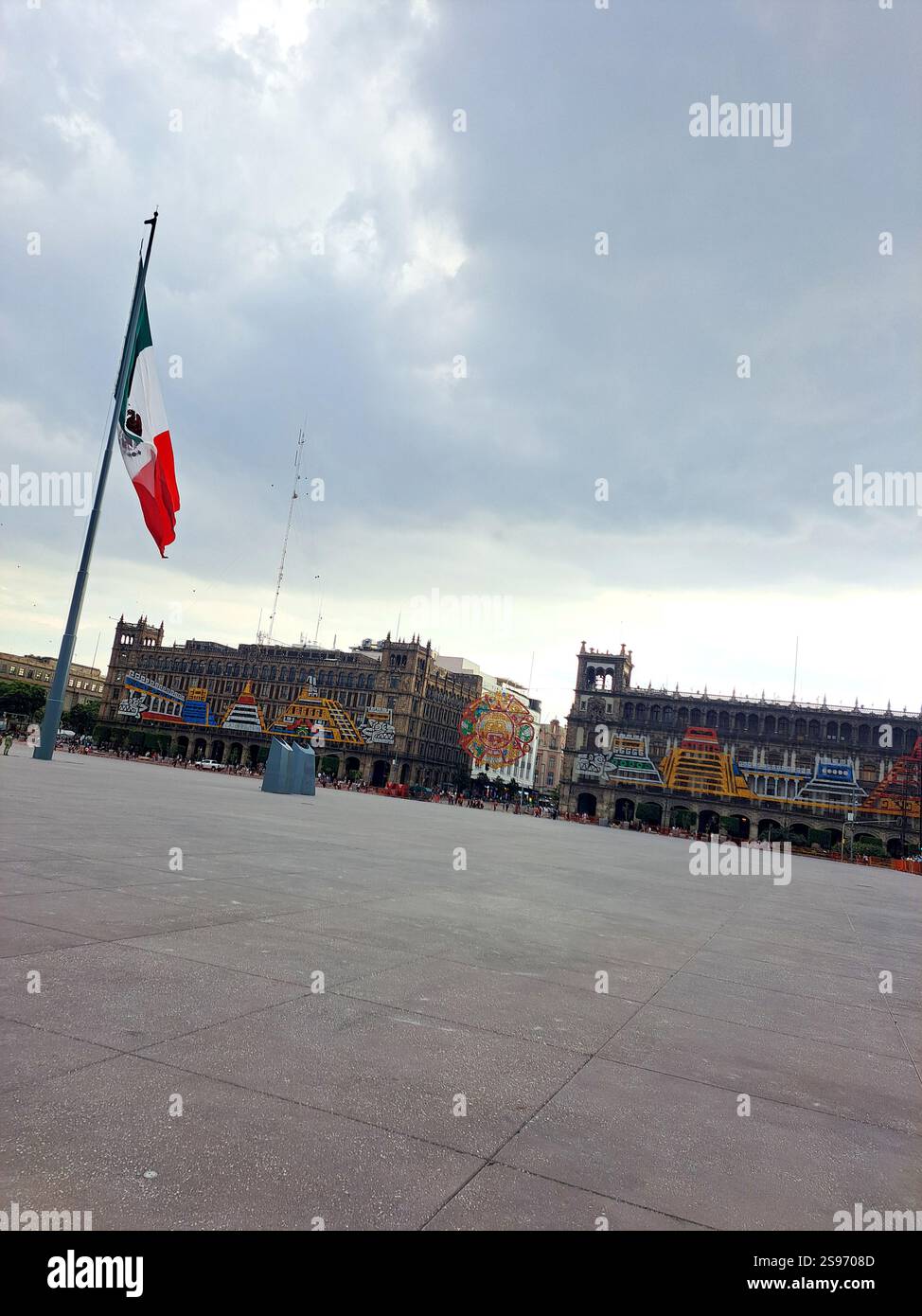 Mexico City, Mexico - Sep 6 2023: Plaza de la Constitucion, Zocalo, is ...