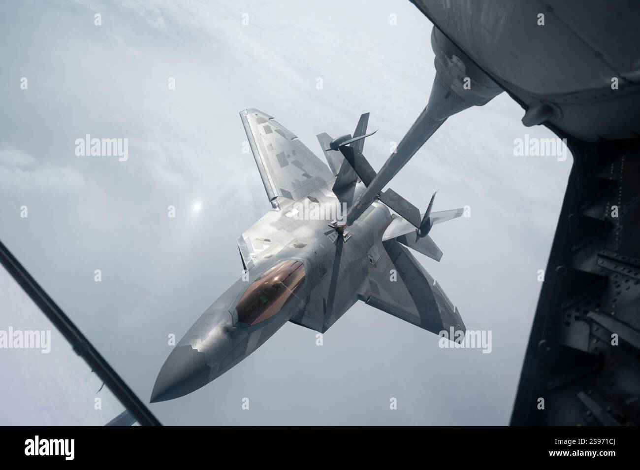 A U.S. Air Force F-22 Raptor, assigned to the 3rd Wing, Joint Base ...