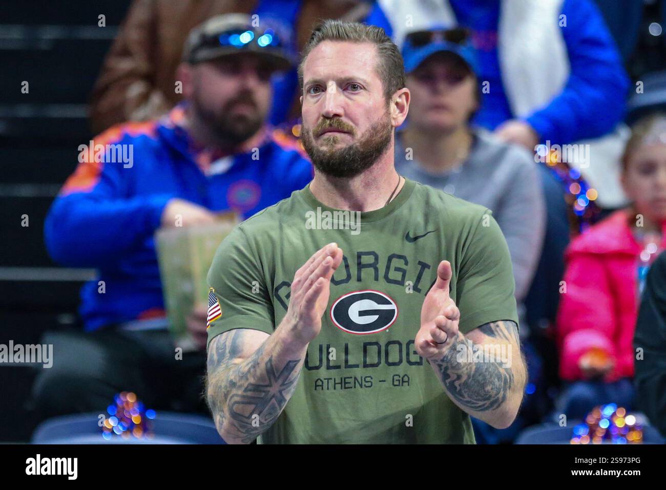 Georgia's co-head coach Ryan Roberts watches warmups before an NCAA ...