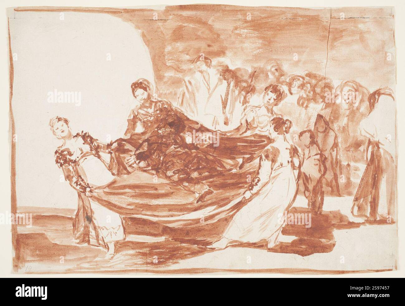 Goya Disparate femenino drawing Stock Photo - Alamy