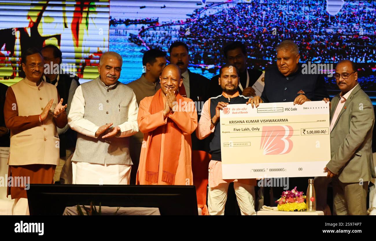 LUCKNOW, INDIA - JANUARY 24: Vice President of India Jagdeep Dhangad ...