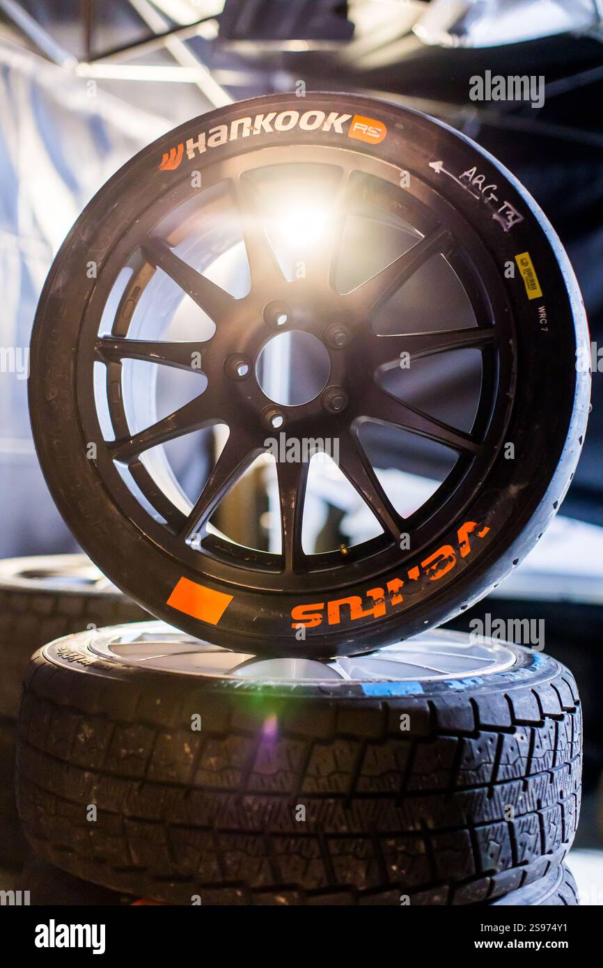 Hankook, pneus, tyres tyre during the Rallye Automobile Monte Carlo 2025, 1st round of the 2025 ...