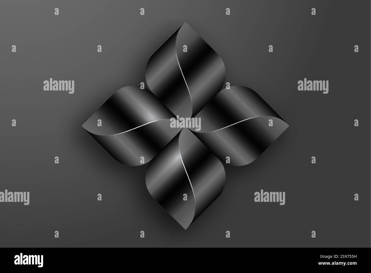 Metallic Abstract Flower Propeller, 3D vector geometric Rhomboid logo ...