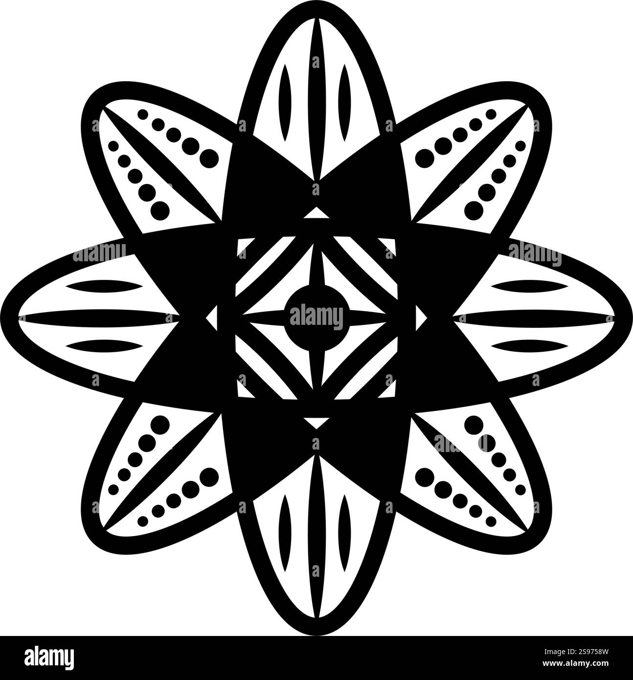 Mandala, bethlehem star, eight-petal flower, harmony and infinity ...