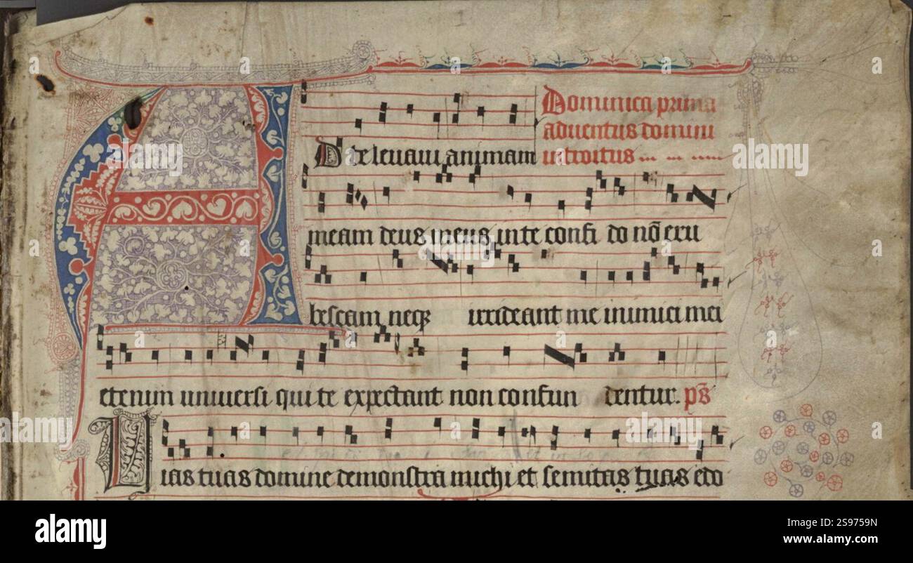 Graduale OLV-kerk Maastricht, 15e eeuw - Ad te levavi animam meam Stock ...