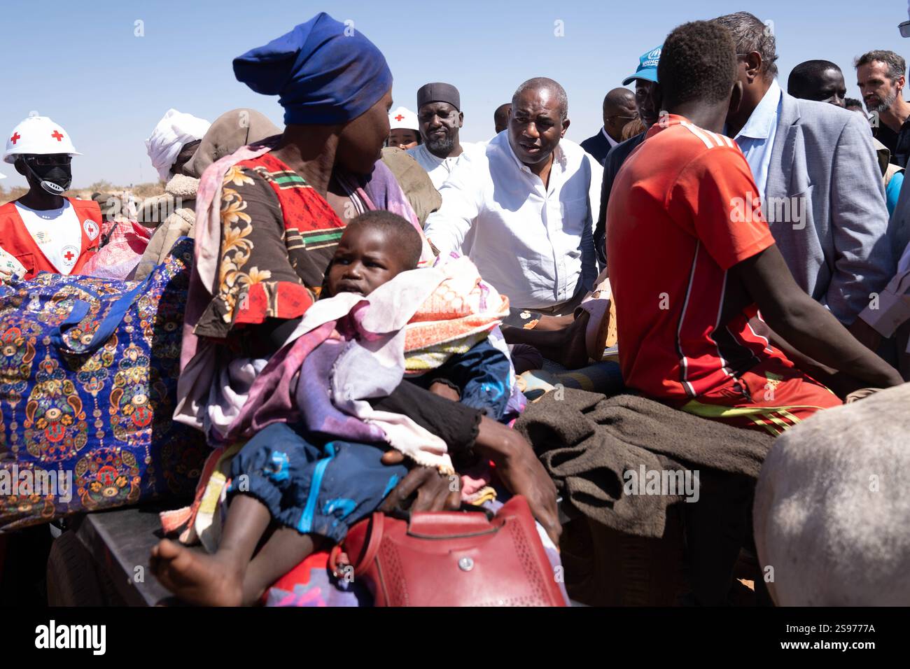 Foreign Secretary David Lammy visits the Border Bridge in Adre, the ...