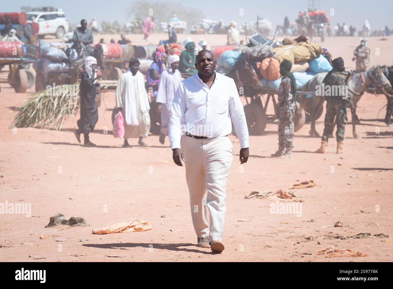 Foreign Secretary David Lammy visits the Border Bridge in Adre, the ...