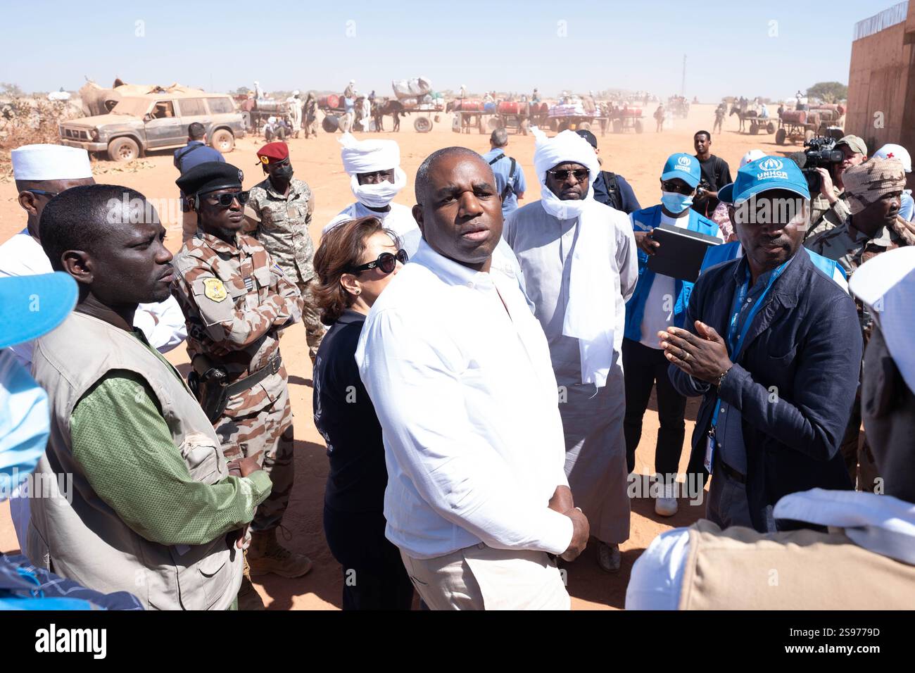 Foreign Secretary David Lammy visits the Border Bridge in Adre, the ...