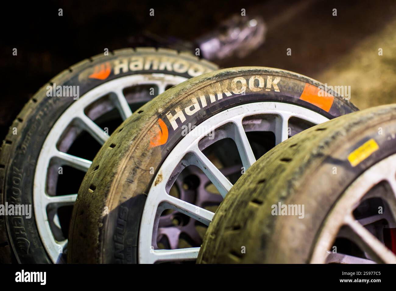 Hankook, pneus, tyres tyre during the Rallye Automobile Monte Carlo 2025, 1st round of the 2025 ...