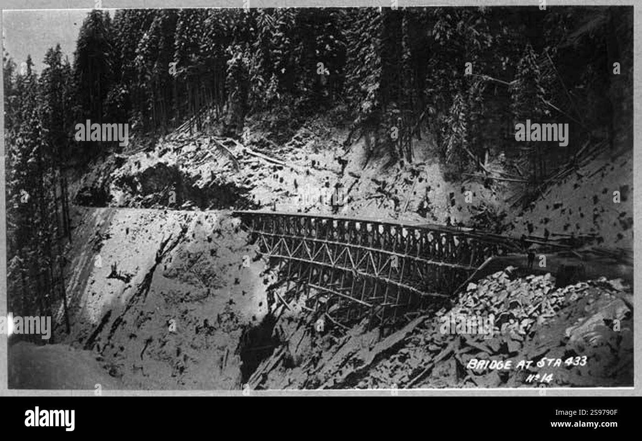 Great Northern Railway bridge at Station 433, ca 1892 Stock Photo - Alamy