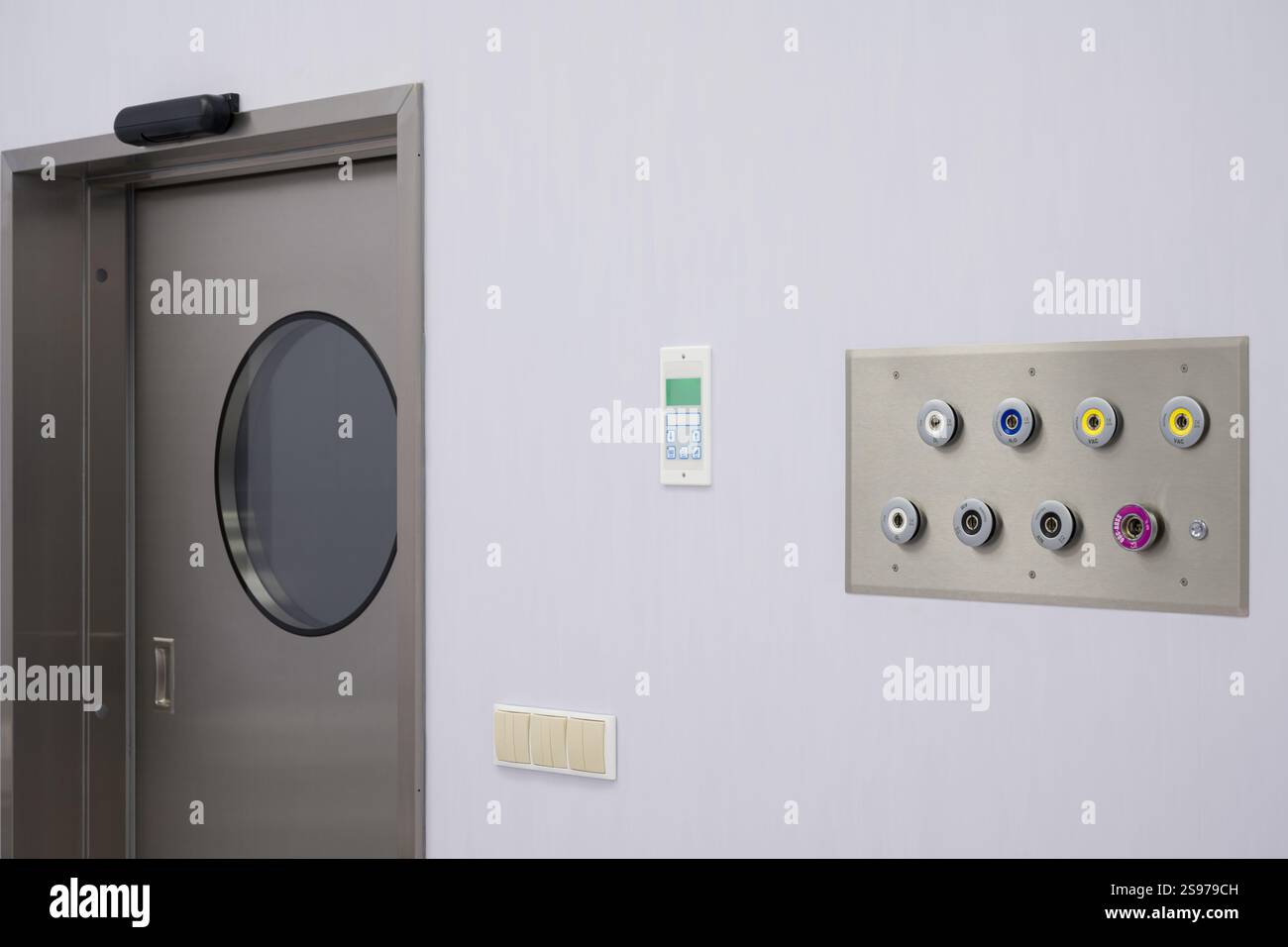 Modern Stainless Steel Door with Medical Gas Outlets and Control Panel ...