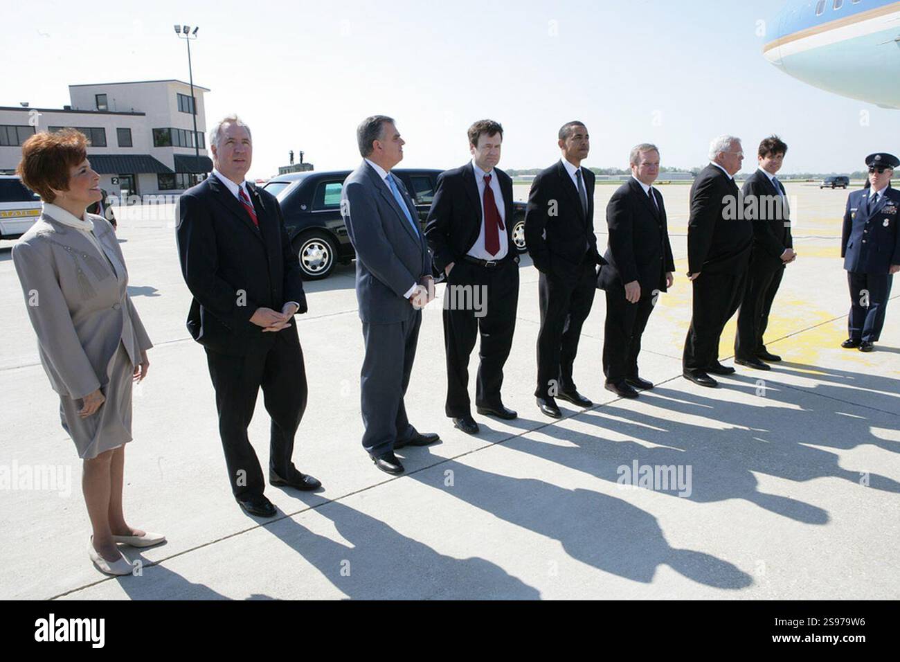 Greeters Await the Arrival of President George W. Bush to Abraham ...