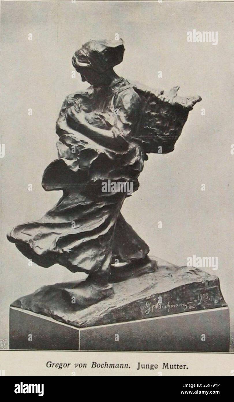 Gregor von Bochmann der Jüngere, Bronze ''Junge Mutter'' Stock Photo ...