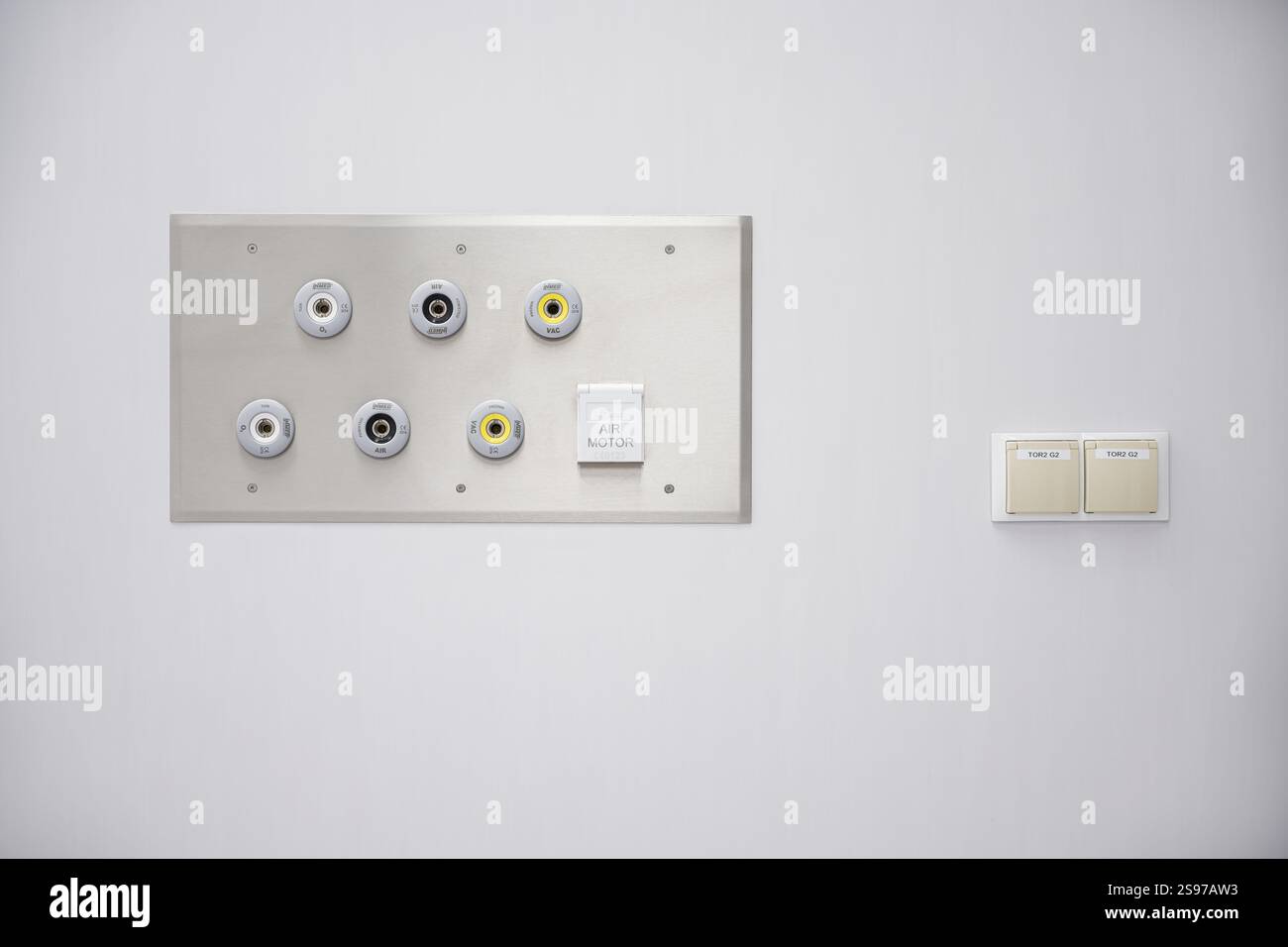 Medical Gas Outlets, and Switches on a White Wall Stock Photo - Alamy