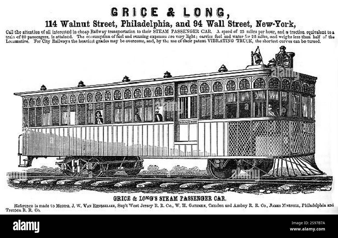 Grice & Long steam motor car advertisement, 1861 Stock Photo - Alamy
