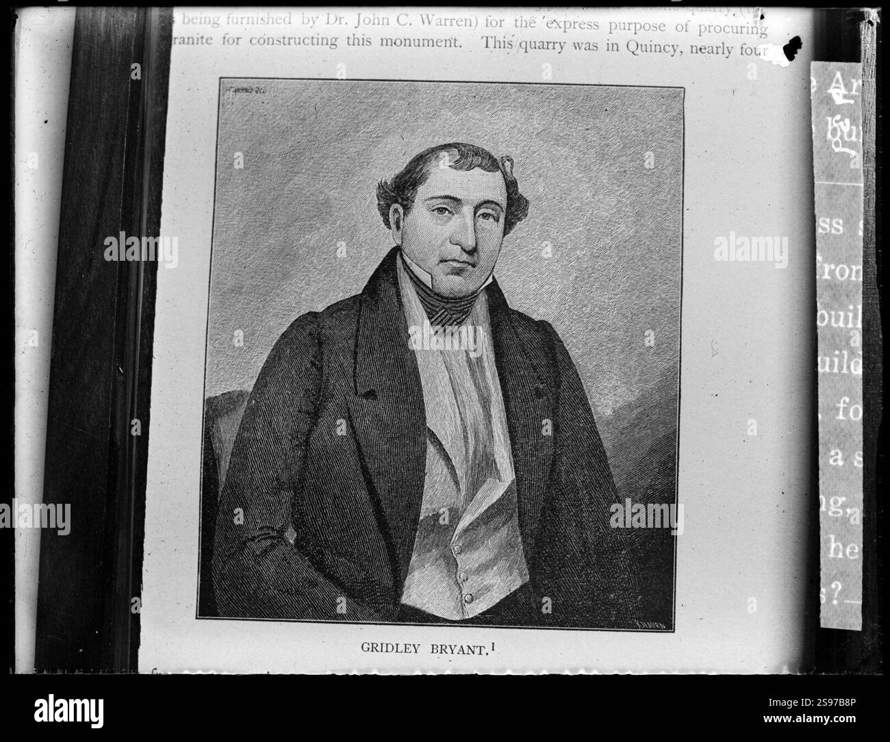 Gridley Bryant, builder of the Granite Railway, early portrait by Kilburn, c. 1830s ...
