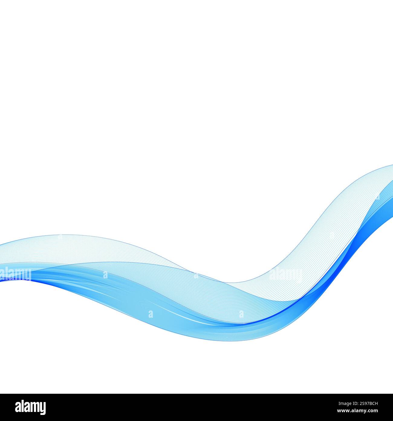 Blue abstract wave. Vector curves Stock Photo - Alamy