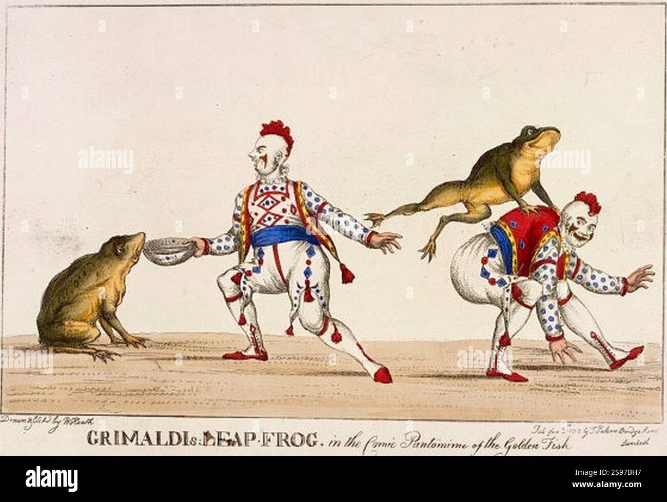 Grimaldi's Leap-Frog in the Comic Pantomine of the Golden Fish Stock ...