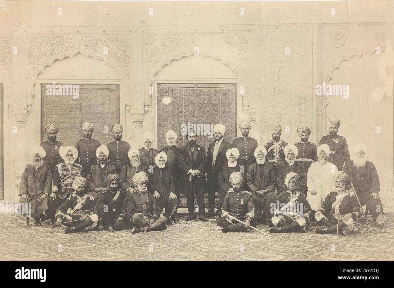 Group photograph of Ripudaman Singh of Nabha State standing in the ...