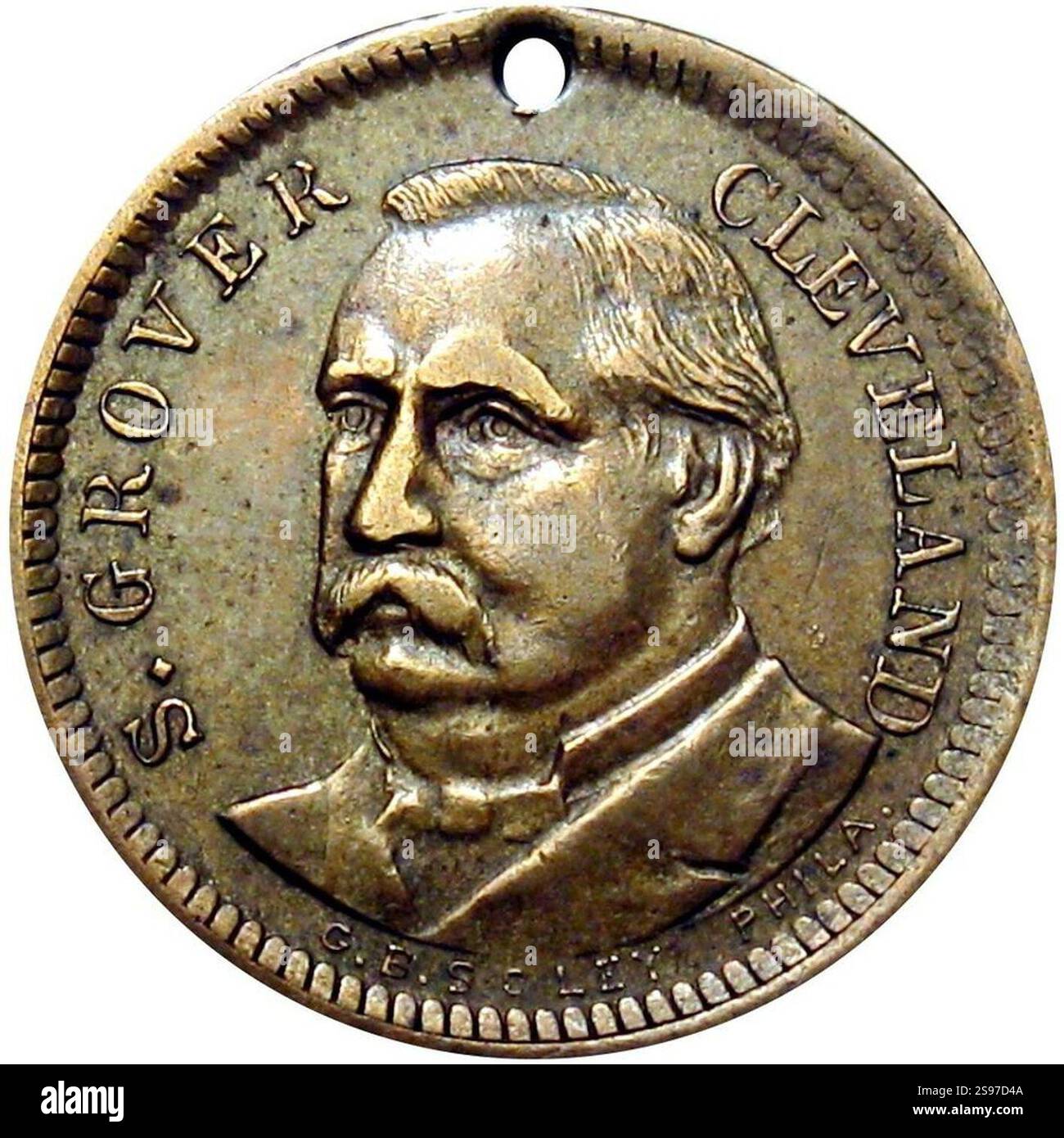 Grover Cleveland Political Campaign Token White House Reform (1884) Stevehayden 01 Stock Photo ...