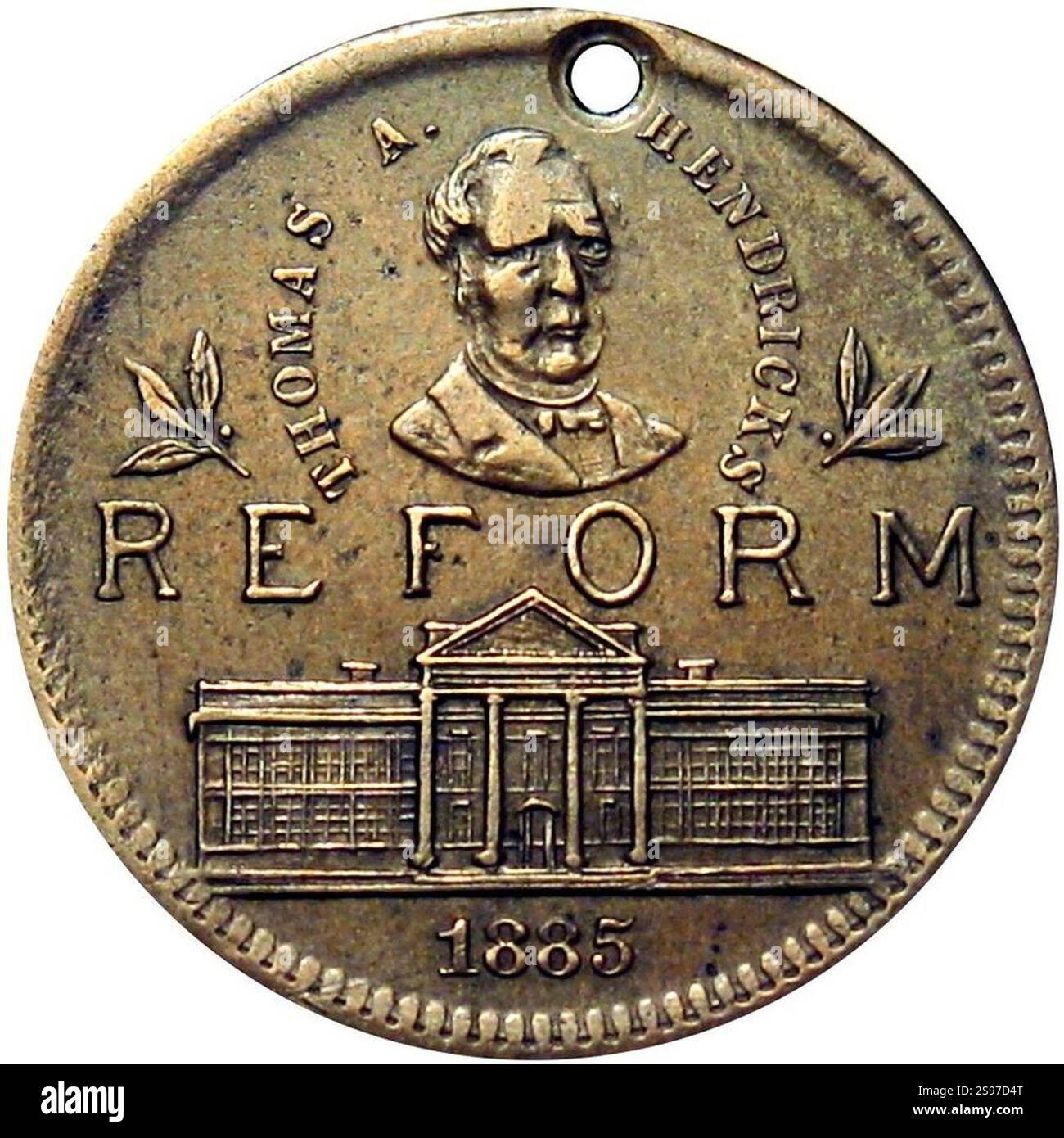 Grover Cleveland Political Campaign Token White House Reform (1884) Stevehayden 02 Stock Photo ...