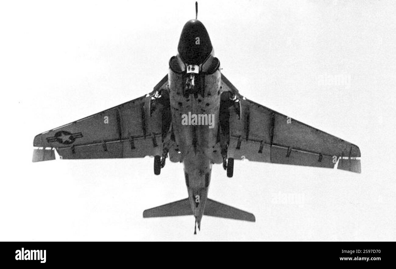 Grumman A-6A Intruder of VA-75, approaching for a landing, in 1965 ...