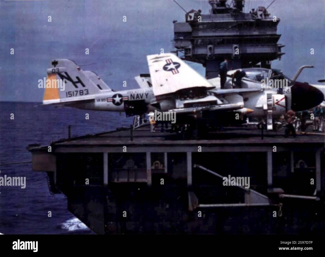 Grumman A-6A Intruder of VA-85 aboard USS Kitty Hawk (CVA-63) in the ...