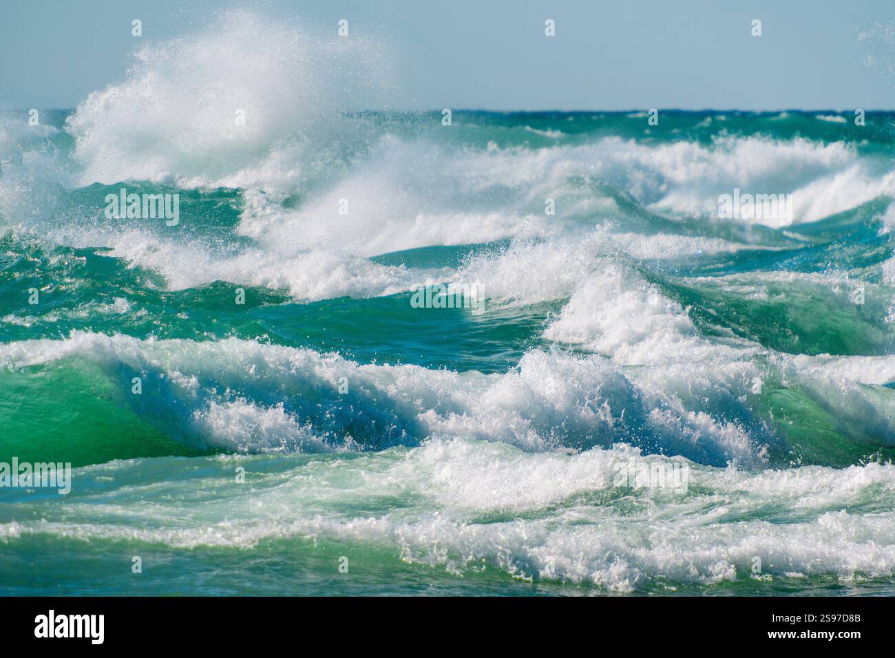 Rough waves, Lake Michigan, Frankfort, Michigan, USA Stock Photo - Alamy