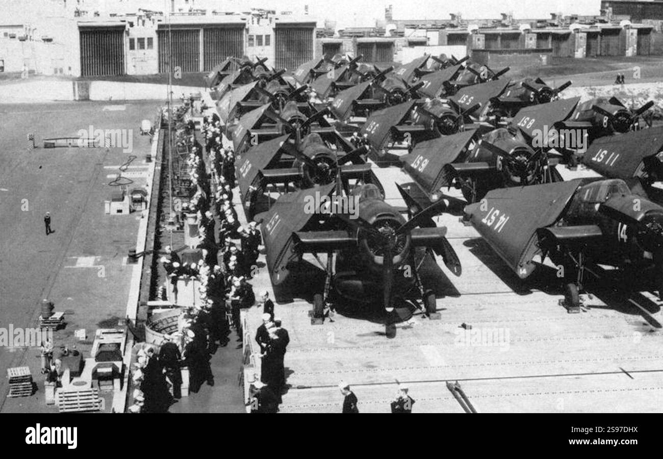 Grumman TBM-3E and TBM-3W Avenger of VS-38 aboard USS Point Cruz (CVE ...