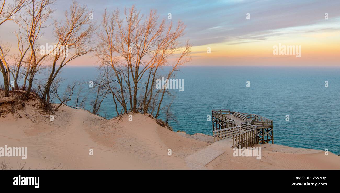 Sunrise over Lake Michigan Stock Photo - Alamy