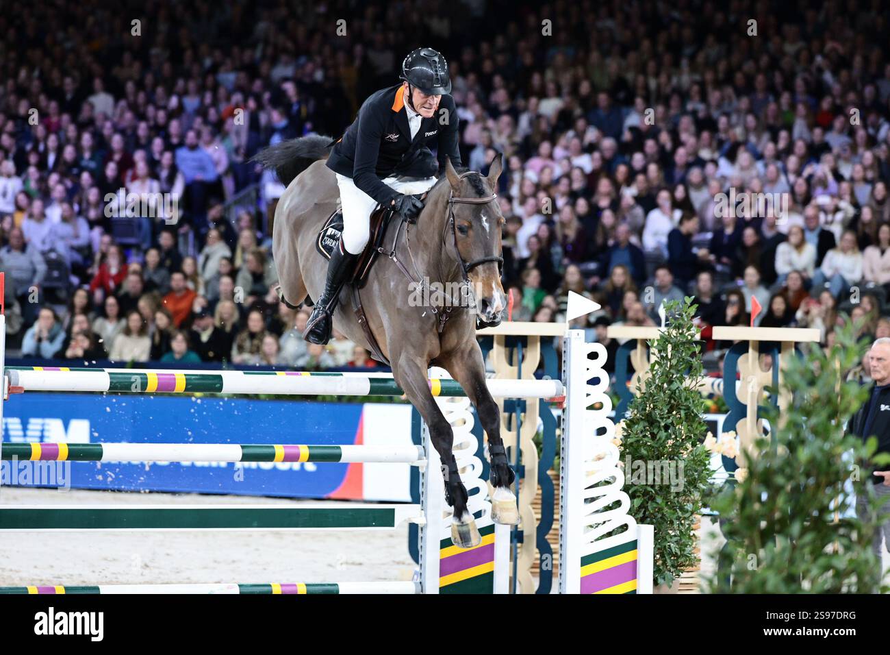Jeroen Dubbeldam of Netherlands with Trezeguet during the De Telegraaf ...