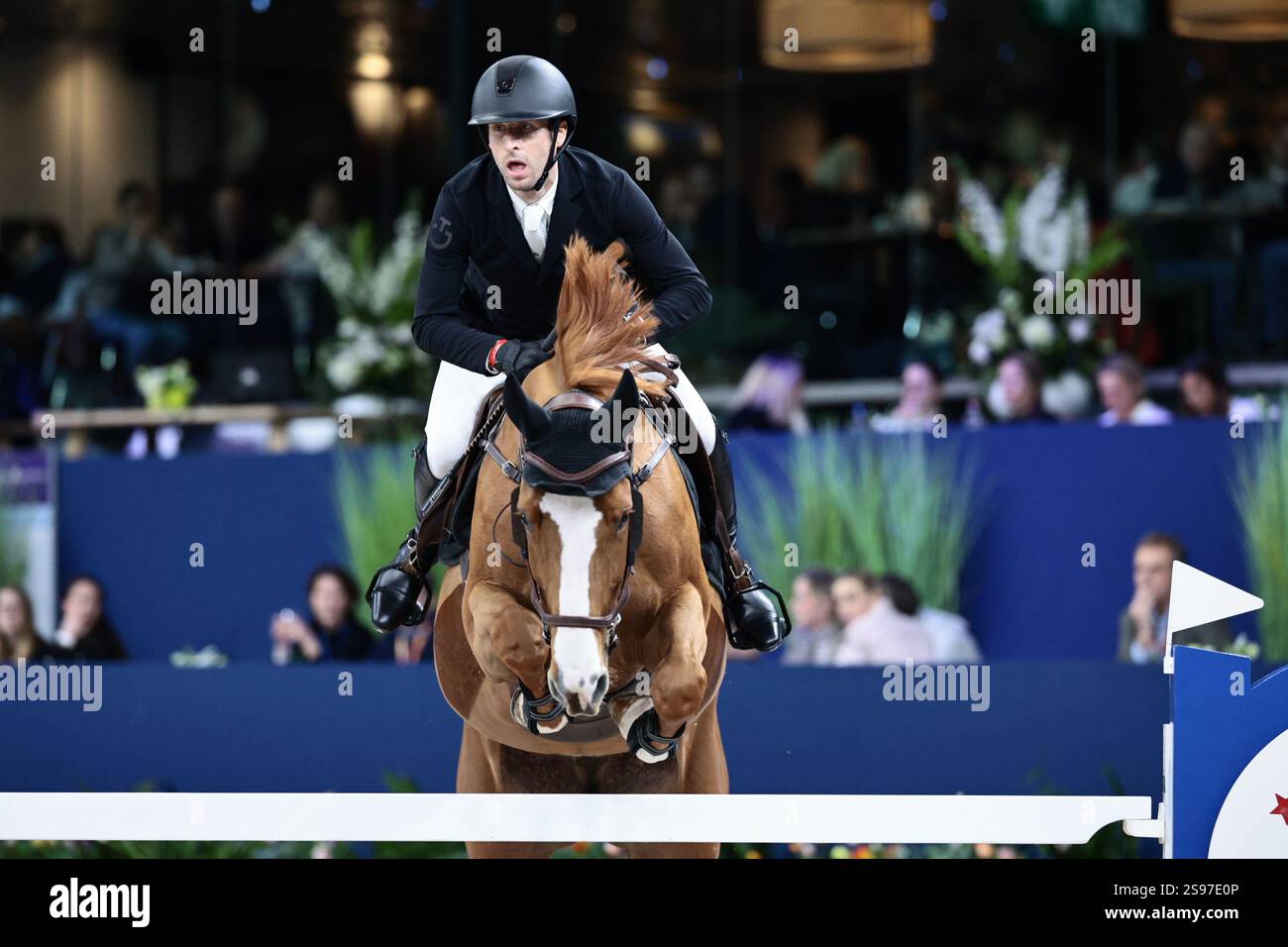 Pieter Devos of Belgium with Jarina J during the De Telegraaf Prize ...