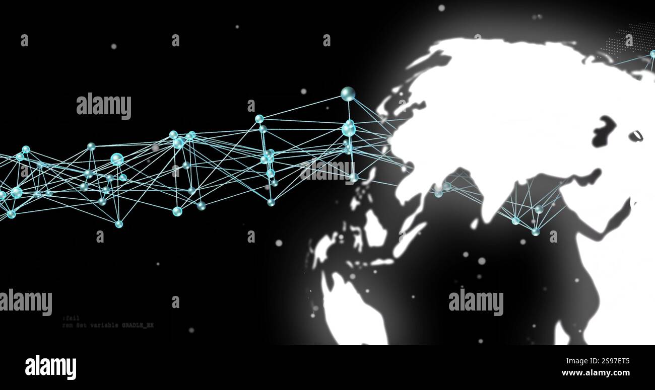 Digital network connections over rotating Earth image Stock Photo - Alamy