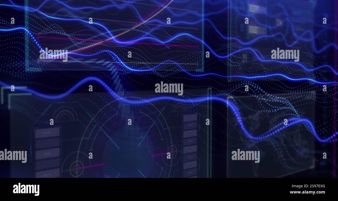 Data visualization and analytics image over digital interface with graphs and charts Stock Photo ...
