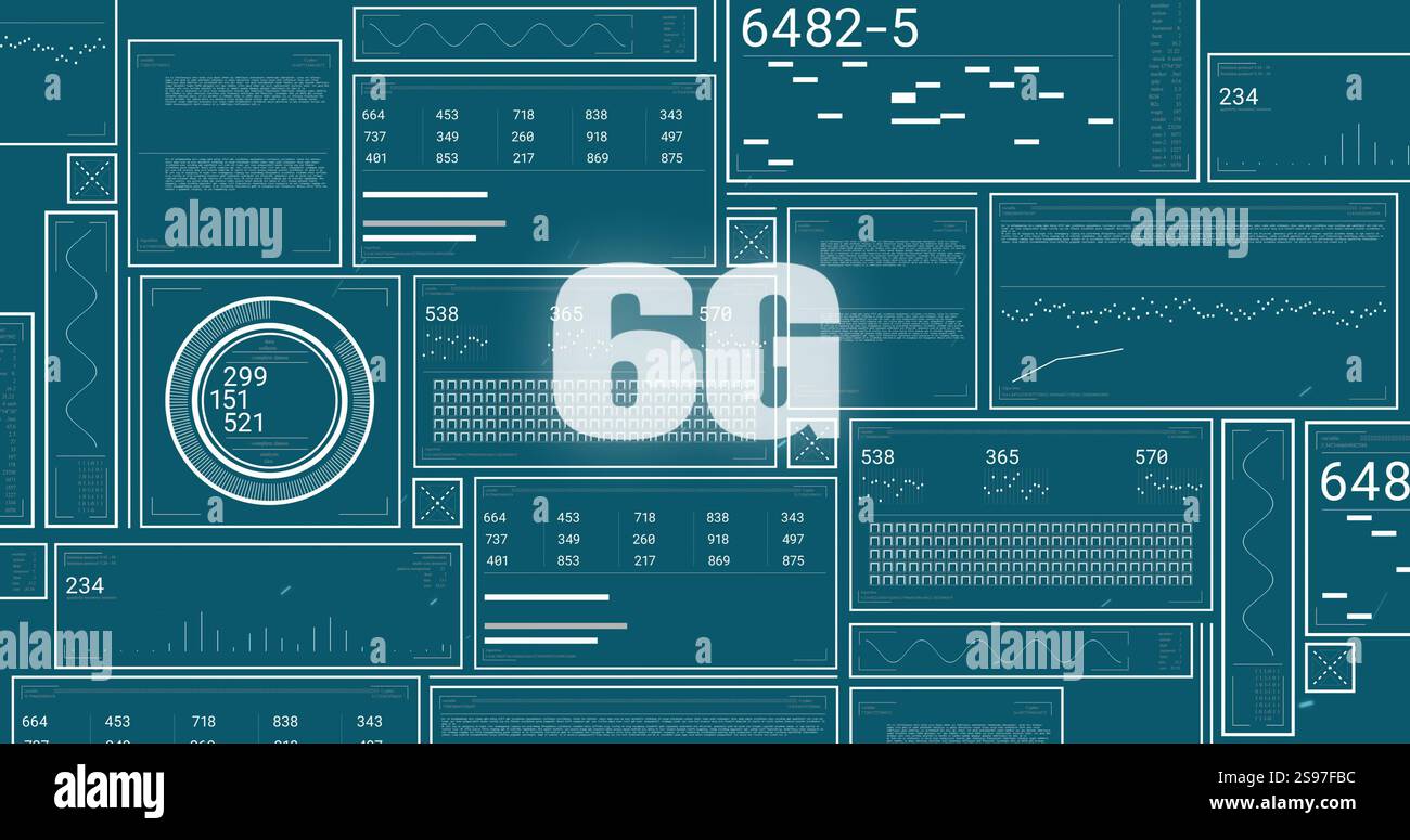 Image of 6g text over data processing Stock Photo - Alamy