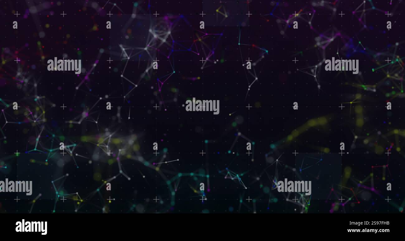 Image of colourful shapes moving on black background Stock Photo - Alamy