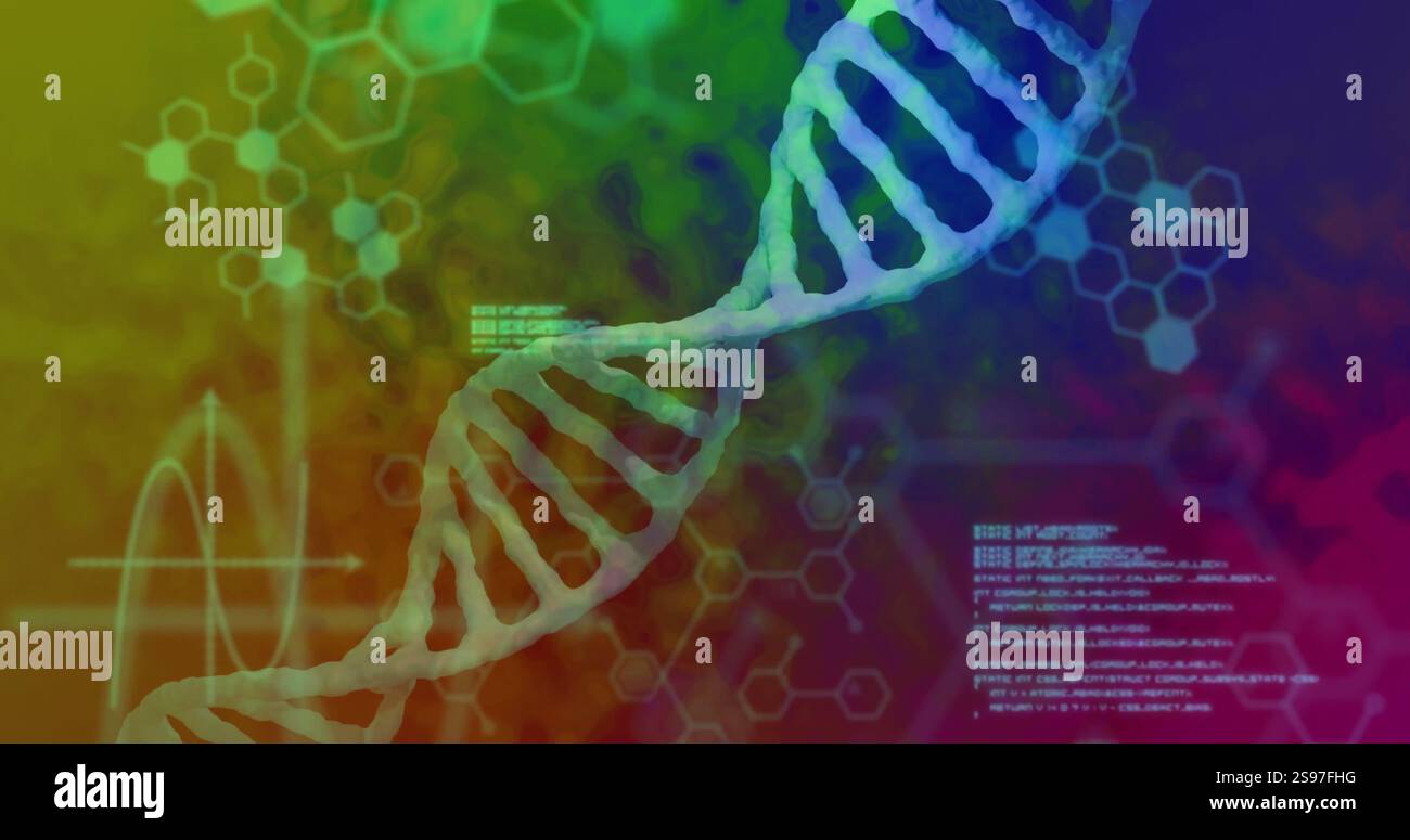 Data processing over dna structure hi-res stock photography and images ...